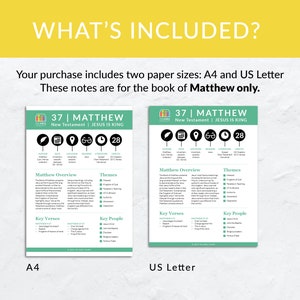 Matthew Bible Book Summary Printable New Testament Bible Study Notes ...