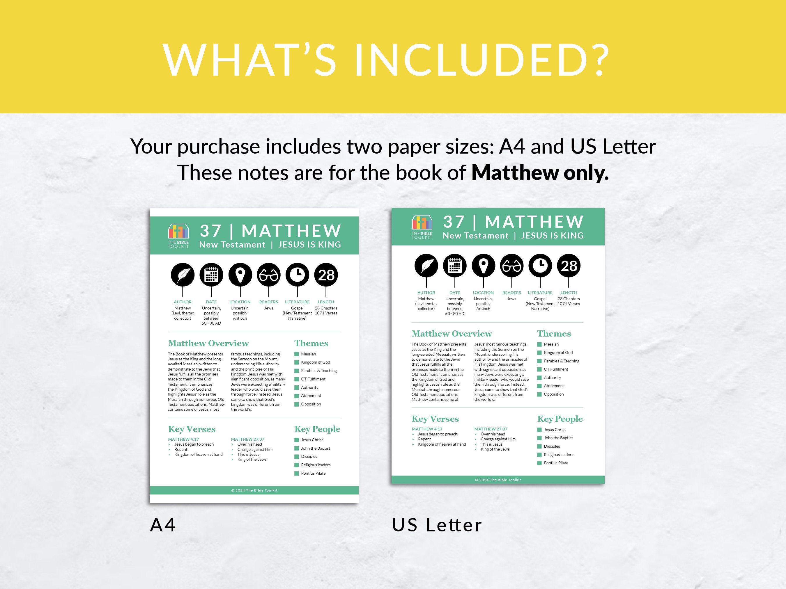Matthew Bible Book Summary Printable New Testament Bible Study Notes ...