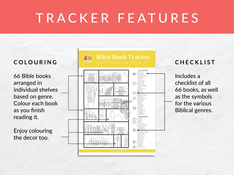 Bible Reading Tracker Printable, Books of the Bible Bookshelf Tracker ...