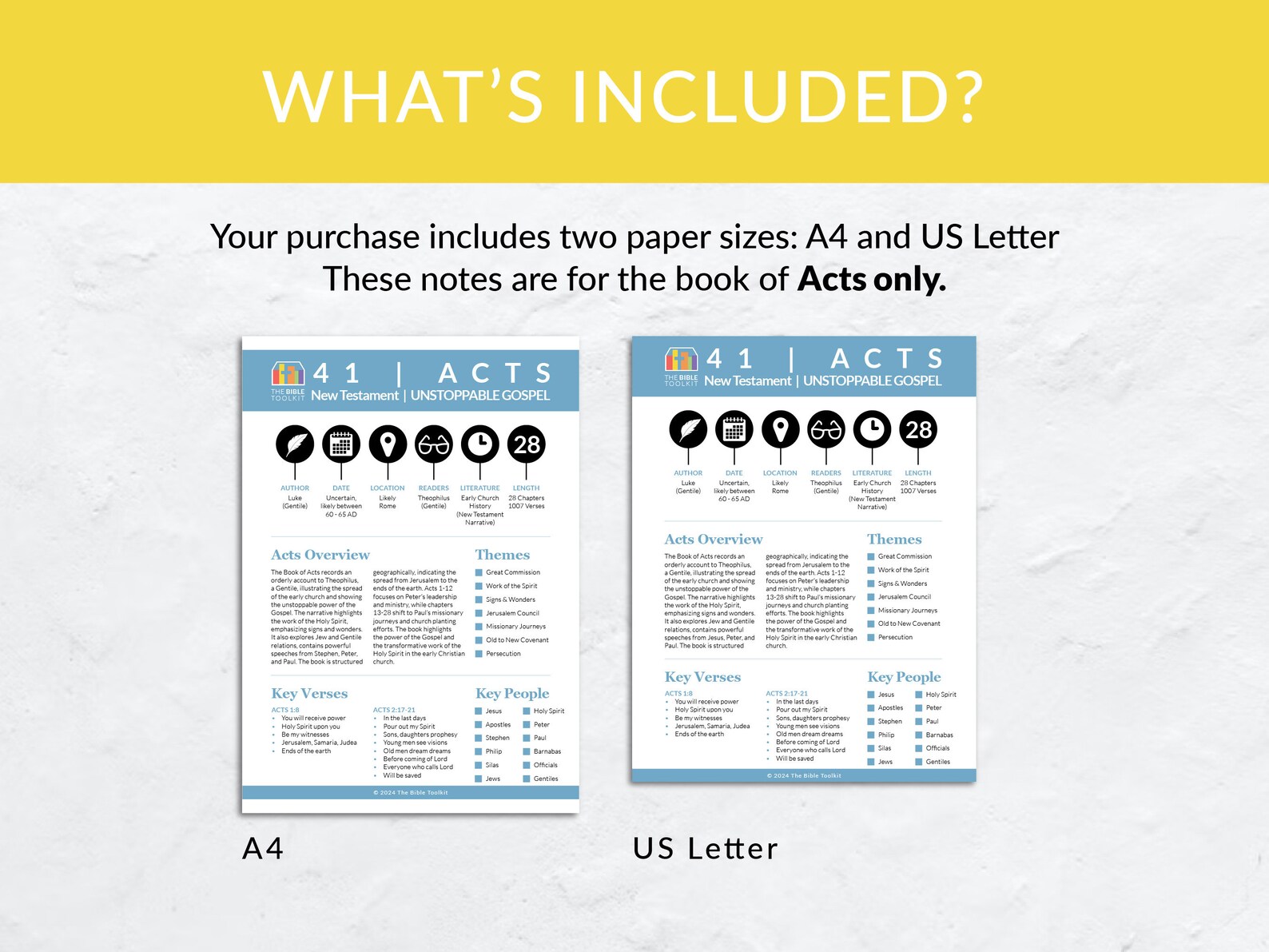 Acts Bible Book Summary Printable New Testament Bible Study Guide ...