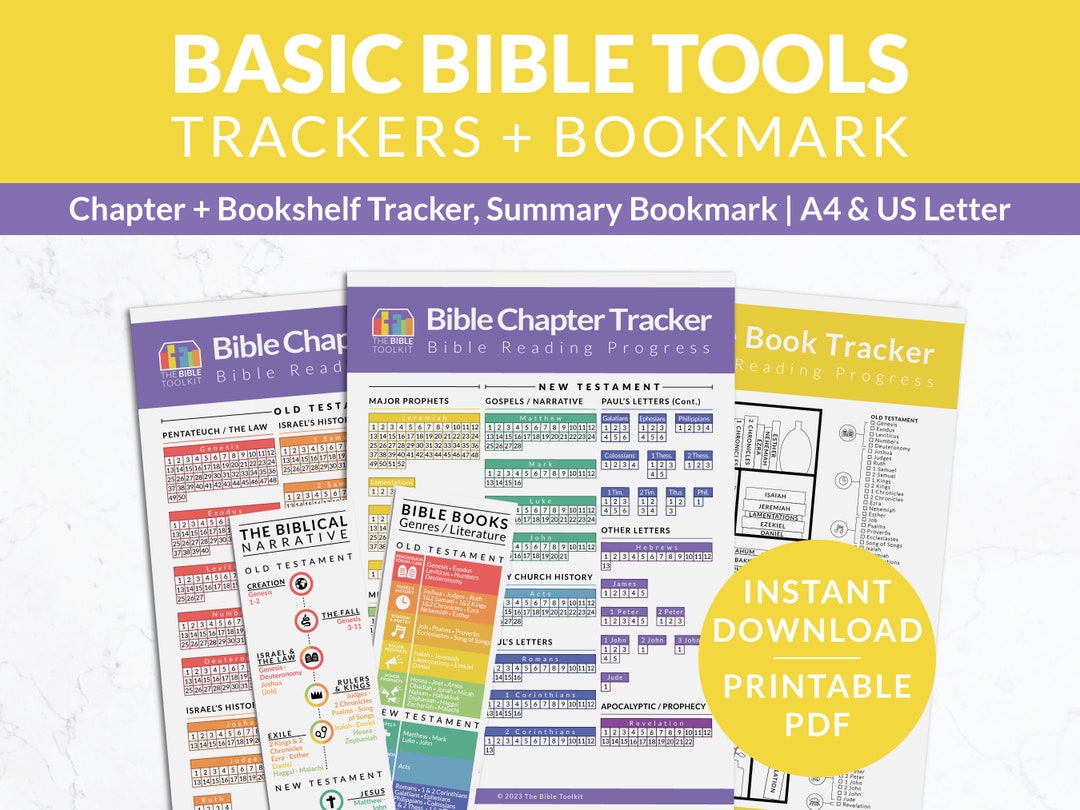 Books of the Bible Bookmark and Reading Tracker Bundle Bible Study ...