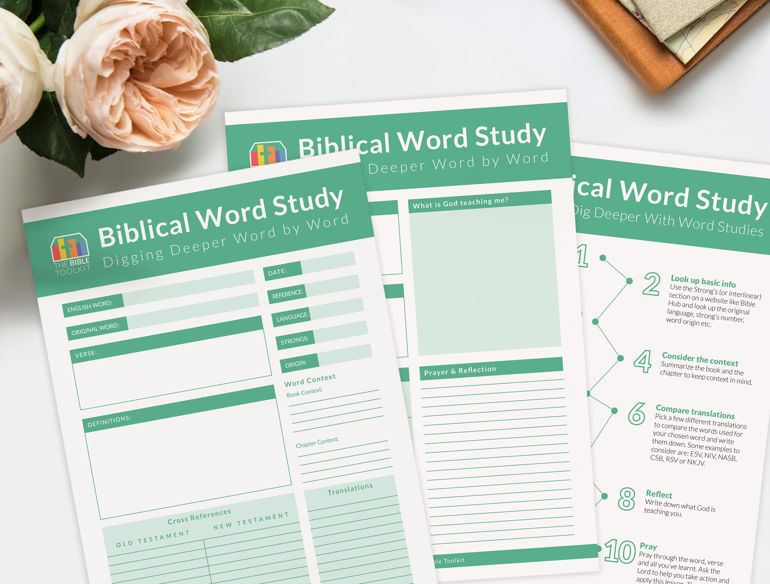 Biblical Word Study Worksheet Template Bundle, Printable Bible Study ...