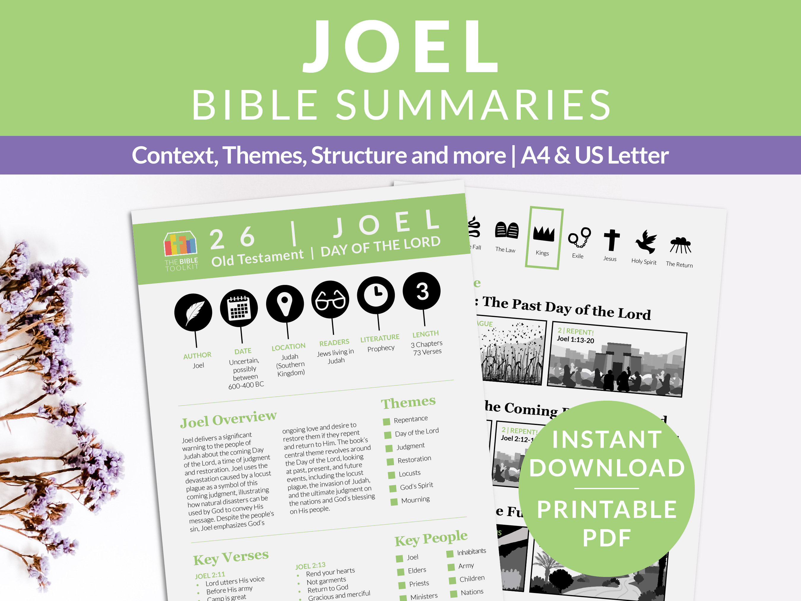 Joel Bible Study Guide, Printable Scripture Notes, Old Testament ...