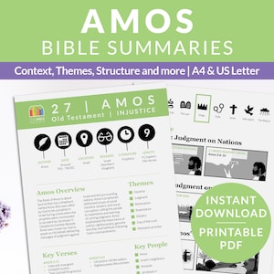 Amos Bible Study Guide, Printable Scripture Notes, Old Testament ...