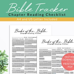 Books of the Bible Reading Tracker, Printable Bible Study Resource ...