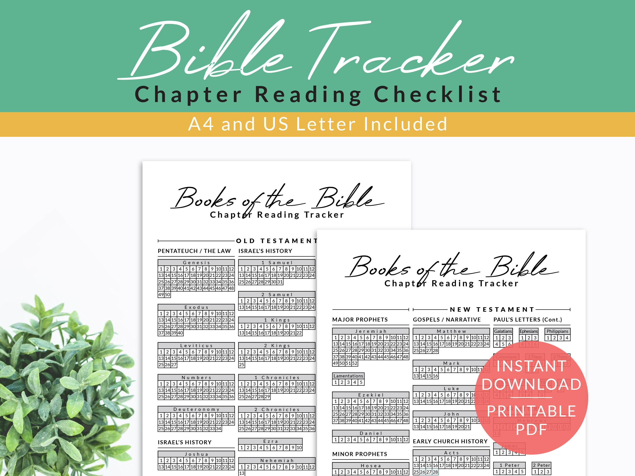 Books of the Bible Reading Tracker, Printable Bible Study Resource ...
