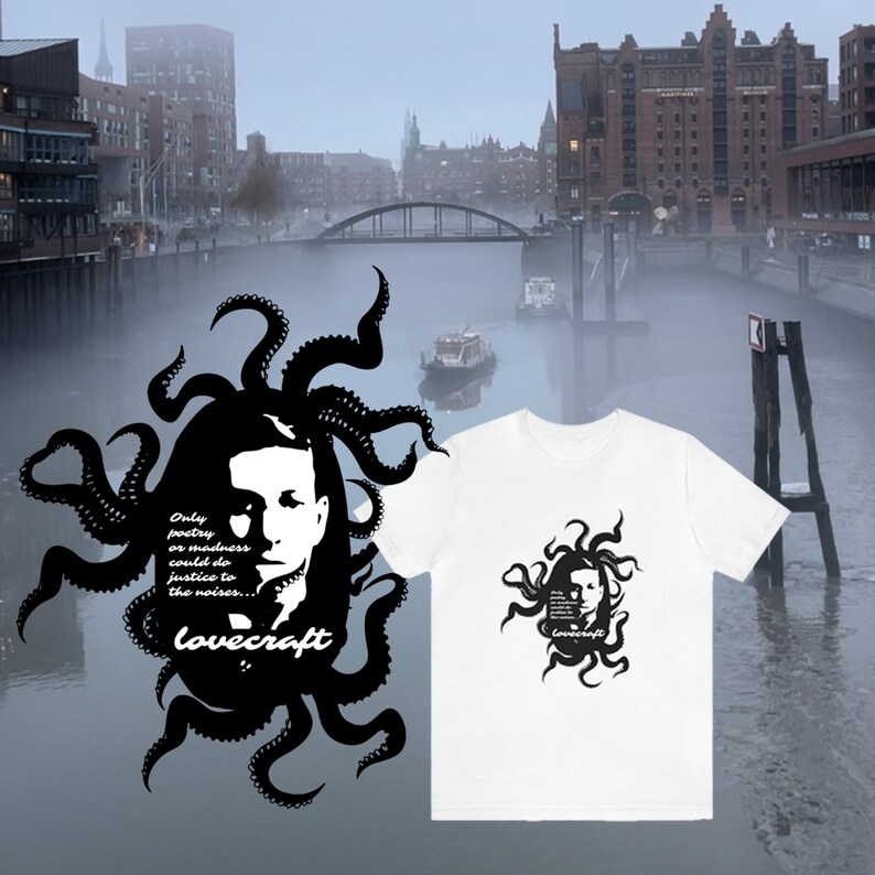 HP Lovecraft Tshirt Cthulhu T Shirt Unisex Jersey T-shirt Sleeve Tee ...