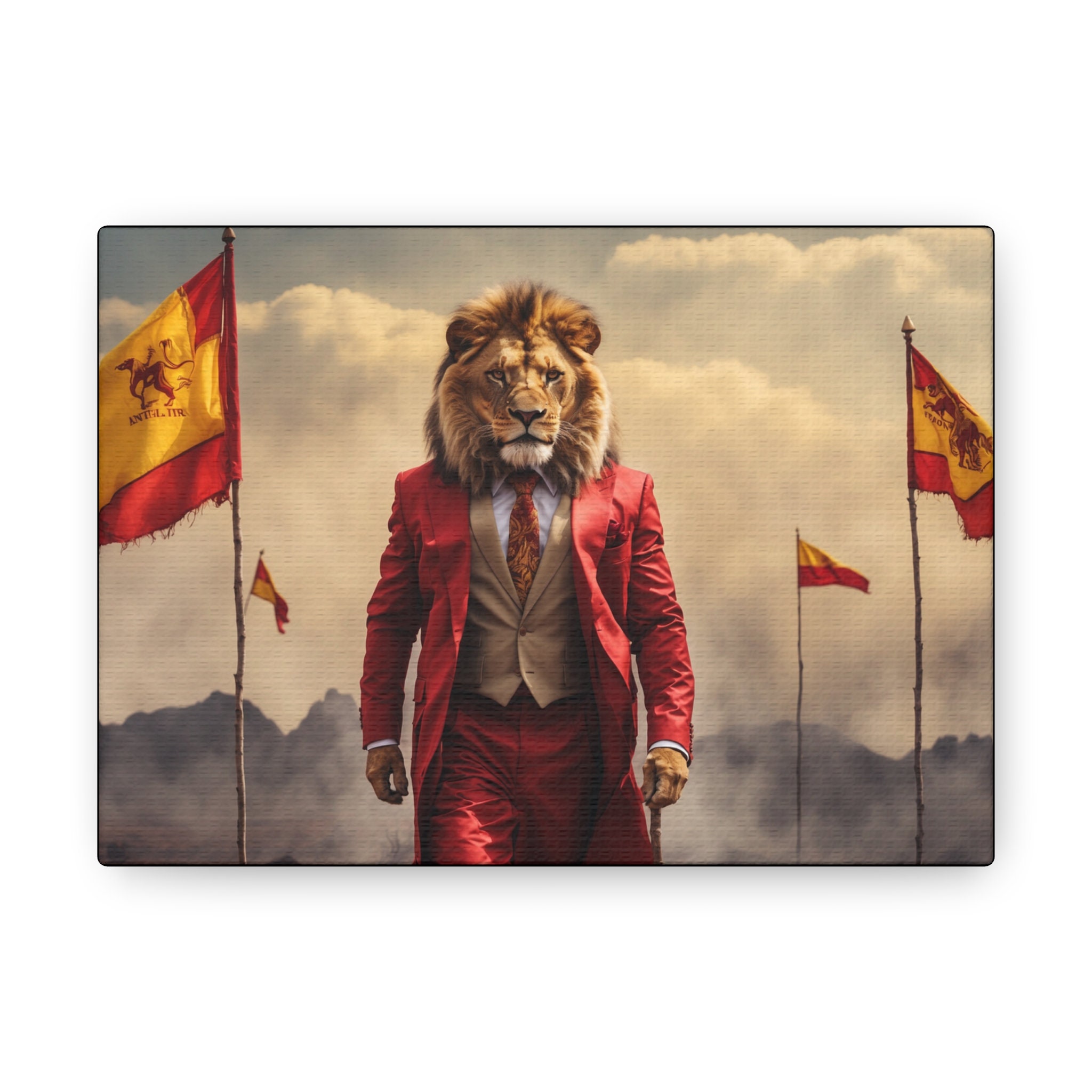 Lion King in a Red Suit Canvas Gallery Wraps Home Decor Art Wall ...