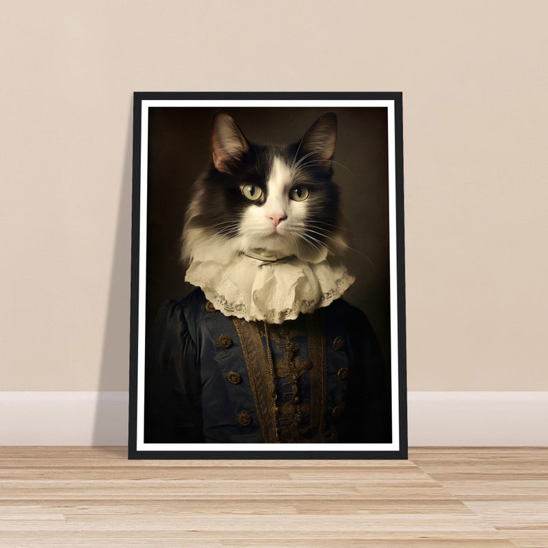 Vintage Ragdoll Cat Portrait - Tudor Cat Wall Art Print - Classing Cat ...