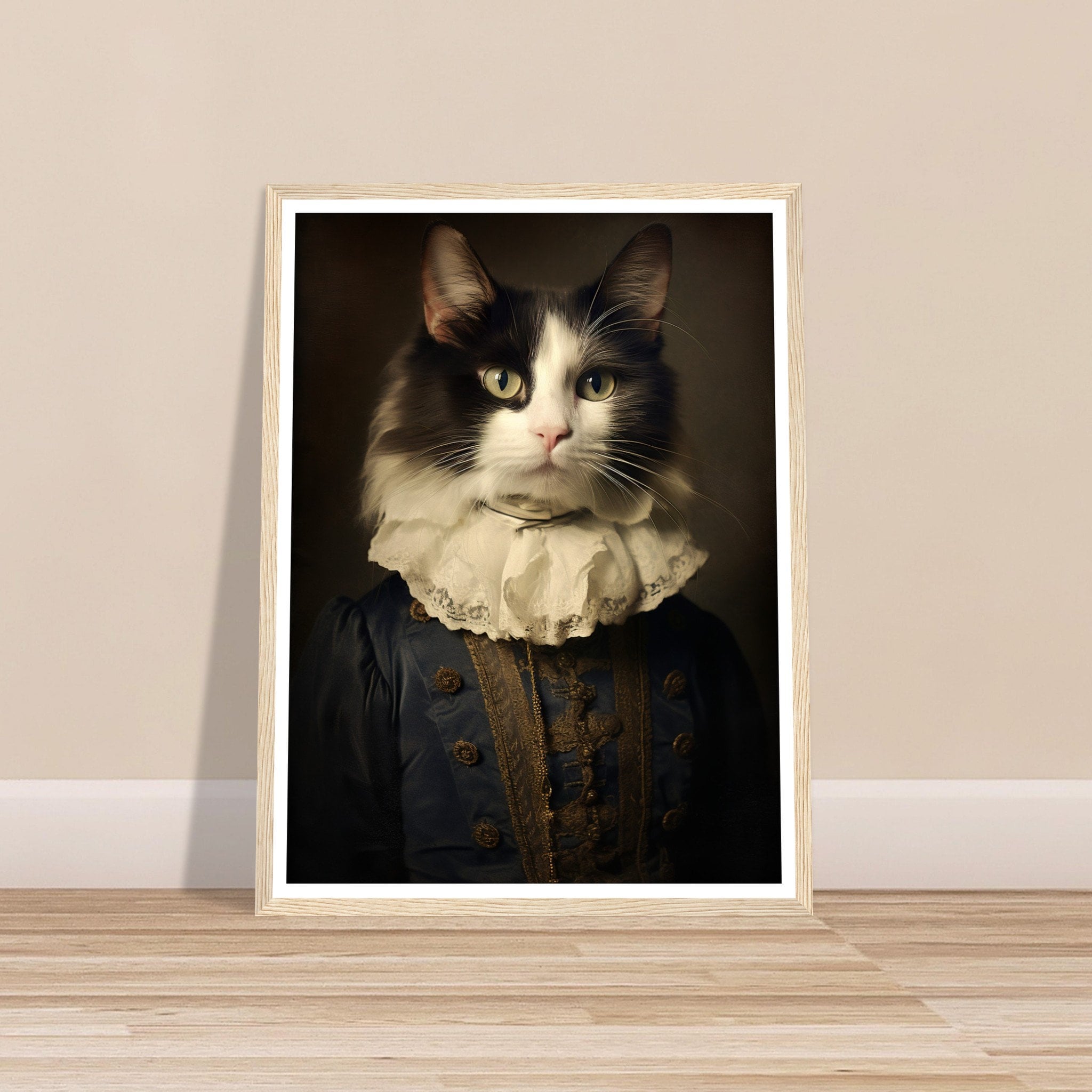 Vintage Ragdoll Cat Portrait - Tudor Cat Wall Art Print - Classing Cat ...