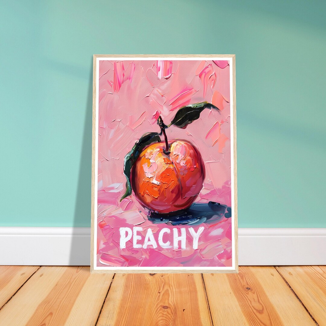 Peach Painting - Pink Abstract Peach Wall Art Print - Cute Peach Poster ...