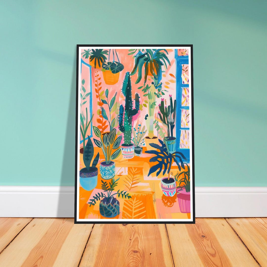 Boho Indoor Garden Art Print: Gouache Illustration - Etsy