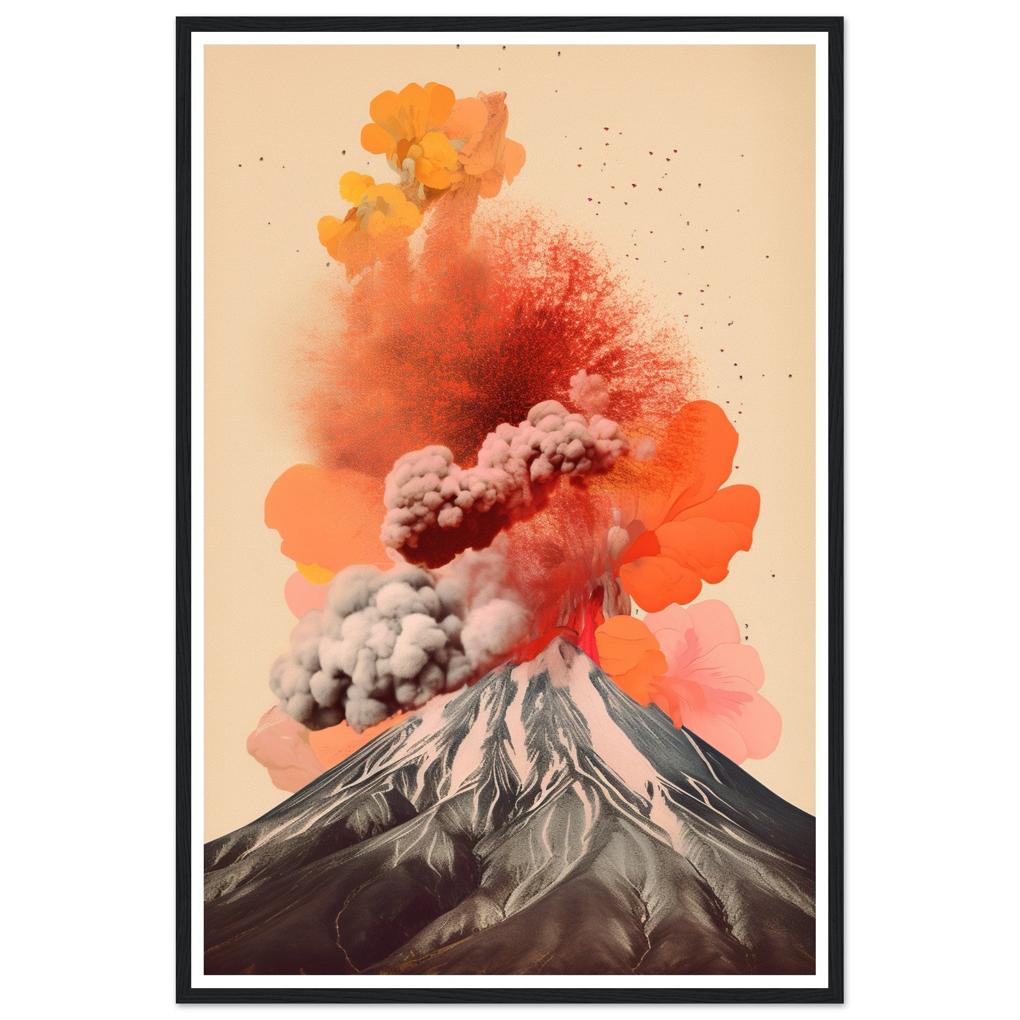 Volcano Eruption Collage Art Print: Abstract Nature Poster - Etsy