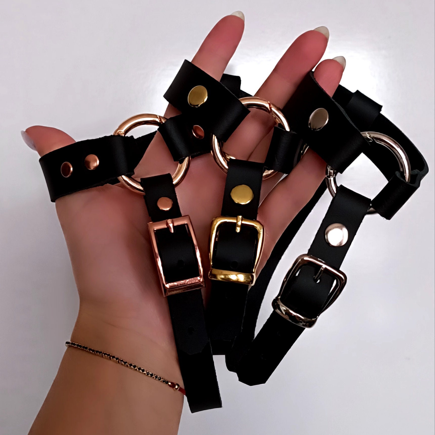 Ankle Cuffs With High Heel Strap, High Heel Cuffs, Handmade From ...