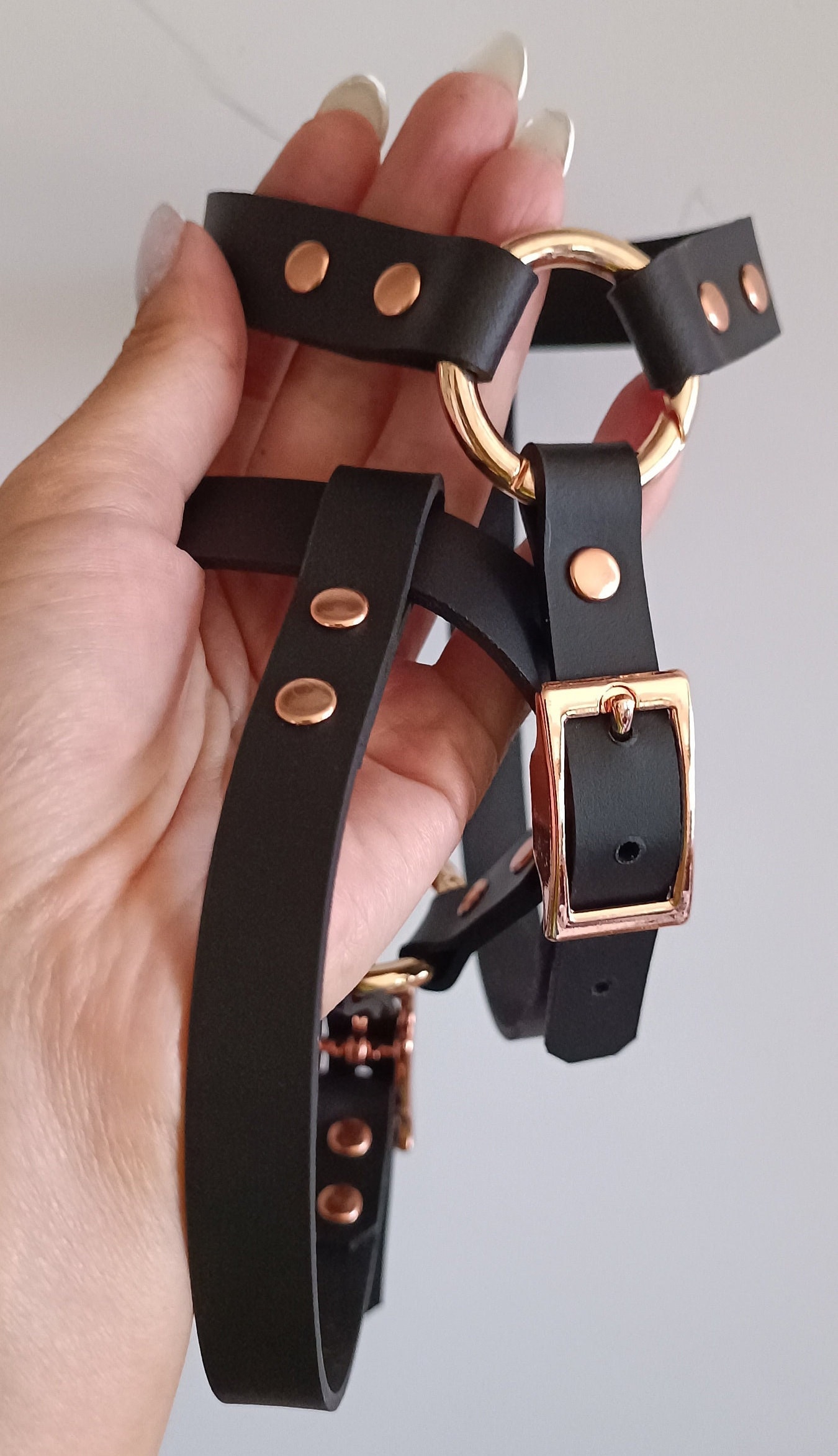 Ankle Cuffs With High Heel Strap, High Heel Cuffs, Handmade From ...