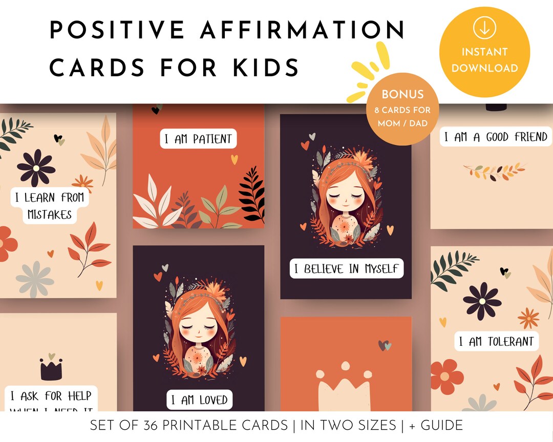 Calming Affirmation Cards for Kids Anxiety Therapy Gift - Etsy