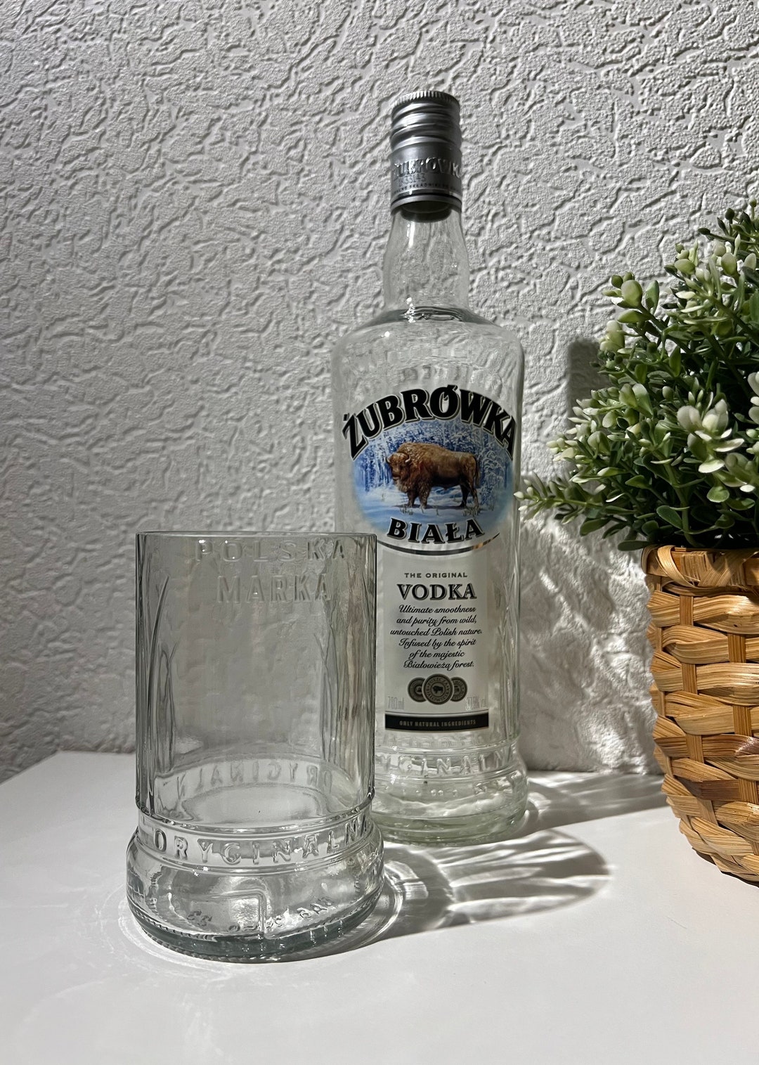 Upcycled Vodka Zubrowka Glass Alcohol Gift Vodka Mug Decorations ...
