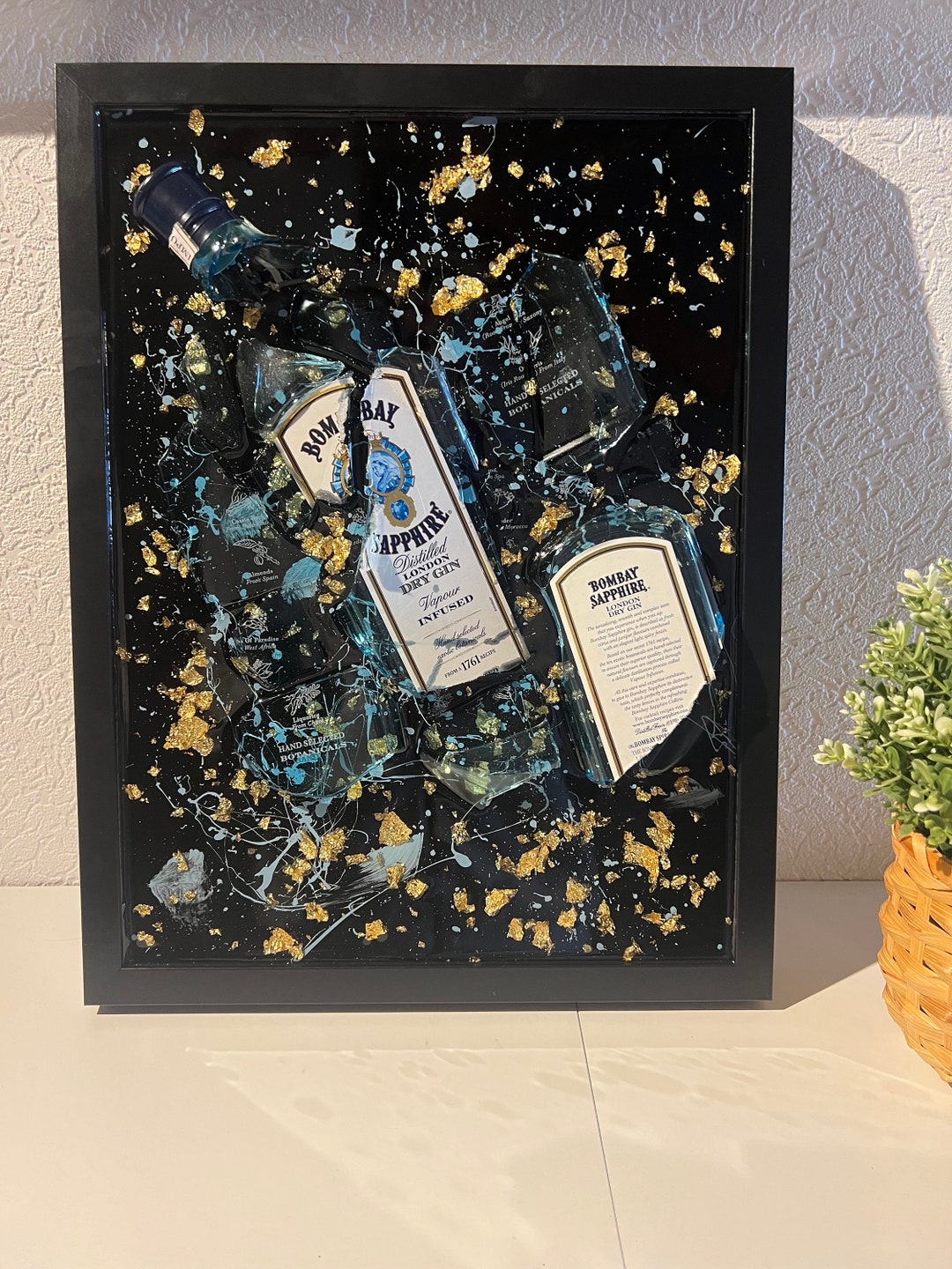 Bombay Sapphire Epoxy Frame Art Resin Epoxy Gifts Epoxy Art Bombay ...
