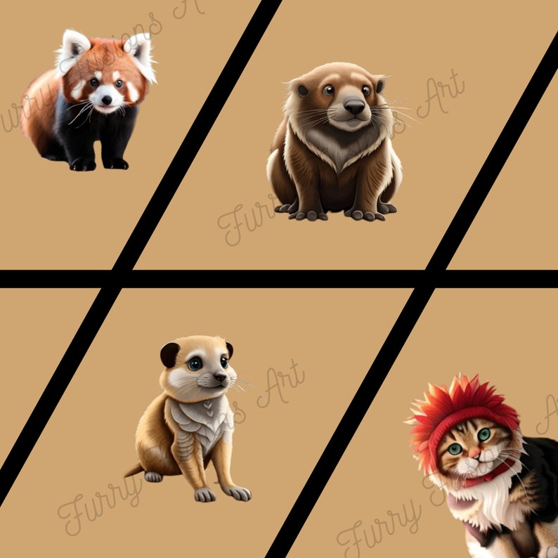 Furry Fusions Art Printable Art Bundle of 34 Digital - Etsy