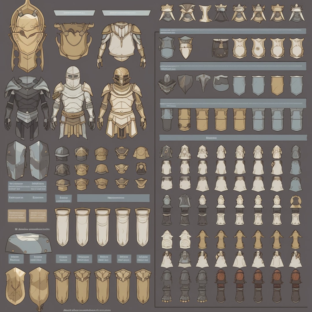 Weapons Armor RPG Sprites Asset Sheet 1024x1024 - Etsy