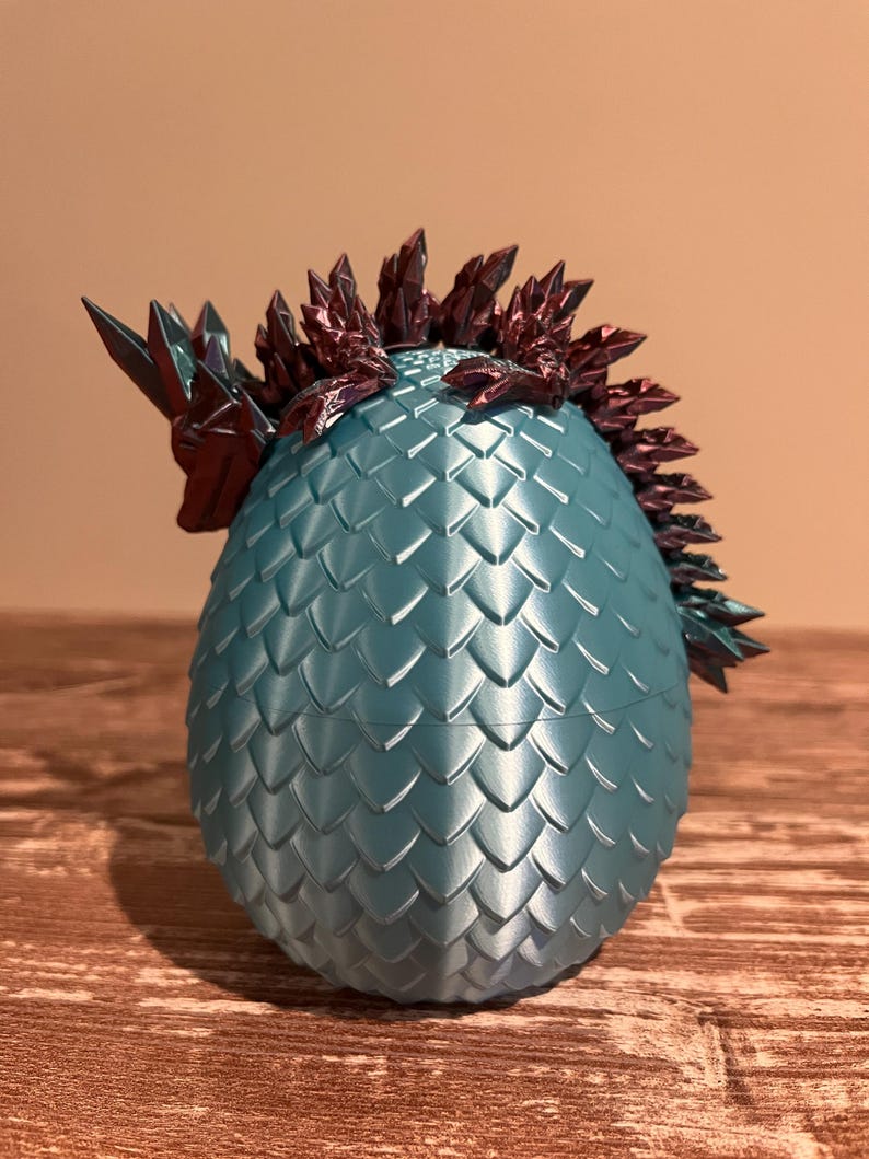 Small Dragon Egg With Magnetic Halves - With 6" Baby Crystal Dragon, 3D ...