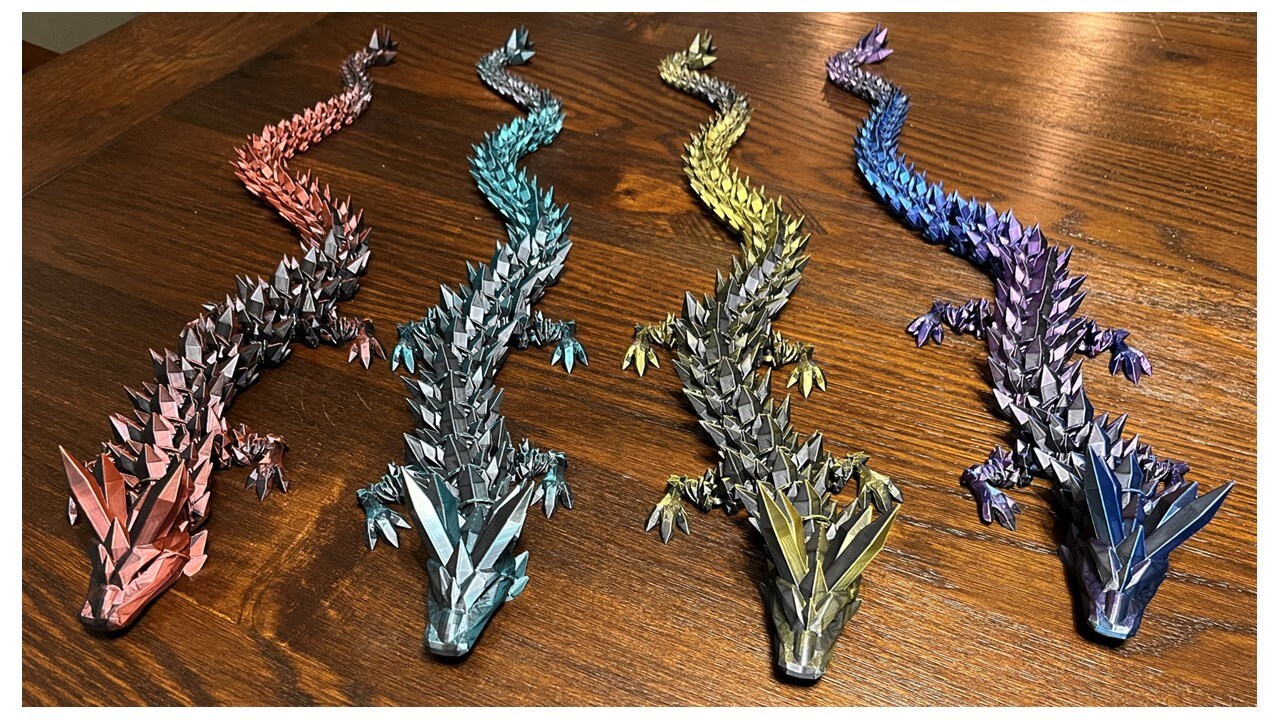 Crystal Dragon by Cinderwing3d, Articulated Dragon, Decorative, 3D ...