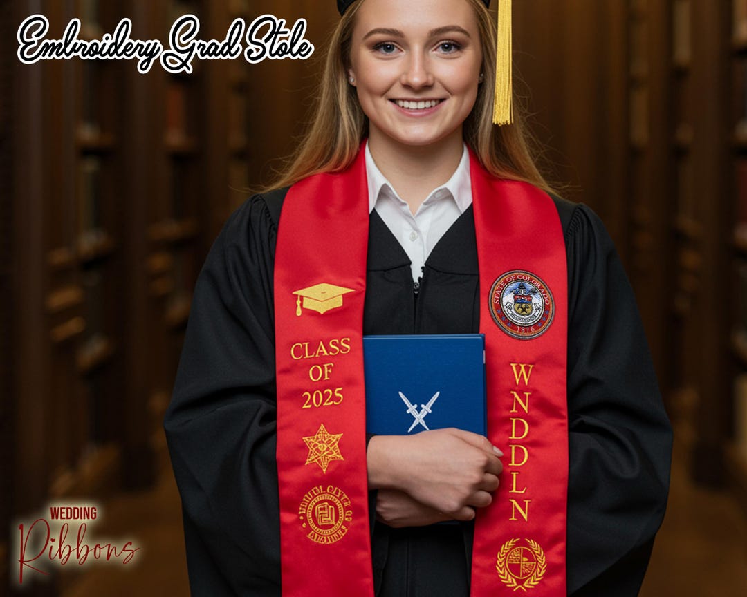 Personalized Embroidery Graduation Stole Custom Name Stole Custom ...