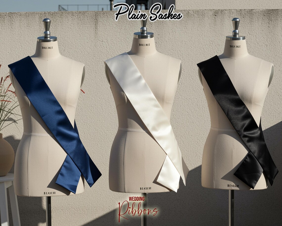 10, 25, 50 & 100 Packs of Plain Sash Blank Sash Plain Blank Sashes ...