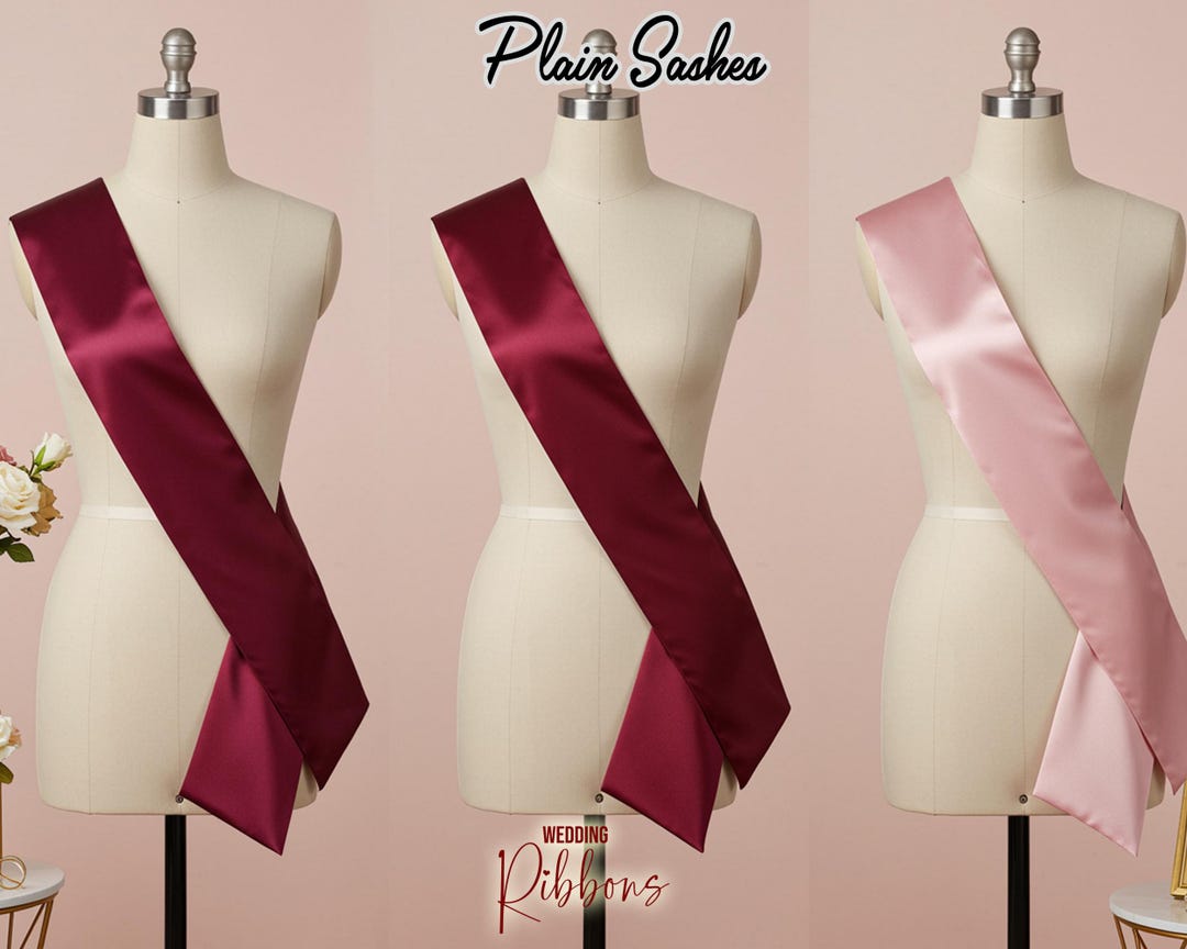 Blank Satin Sash Plain Sash Ready to Customize Sash Blank Sash Pack of ...