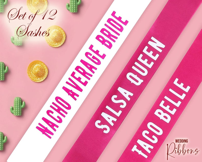 Mexican Bridal Shower Sash Set of 12 Final Fiesta Bachelorette Bridal ...