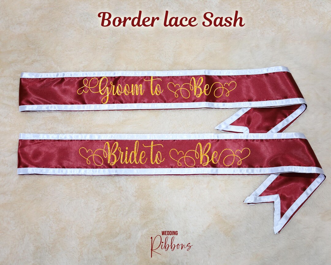 Bridesmaid Border Lace Sash Pageant Sash Lace Sash Custom Border Lace ...