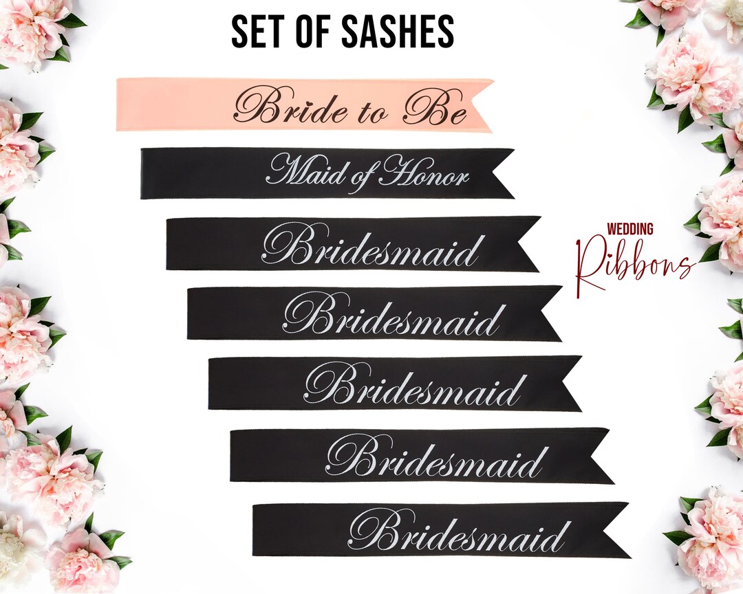 Set of 10 Sashes Custom Bachelorette Party Sash. Bride Sash ...