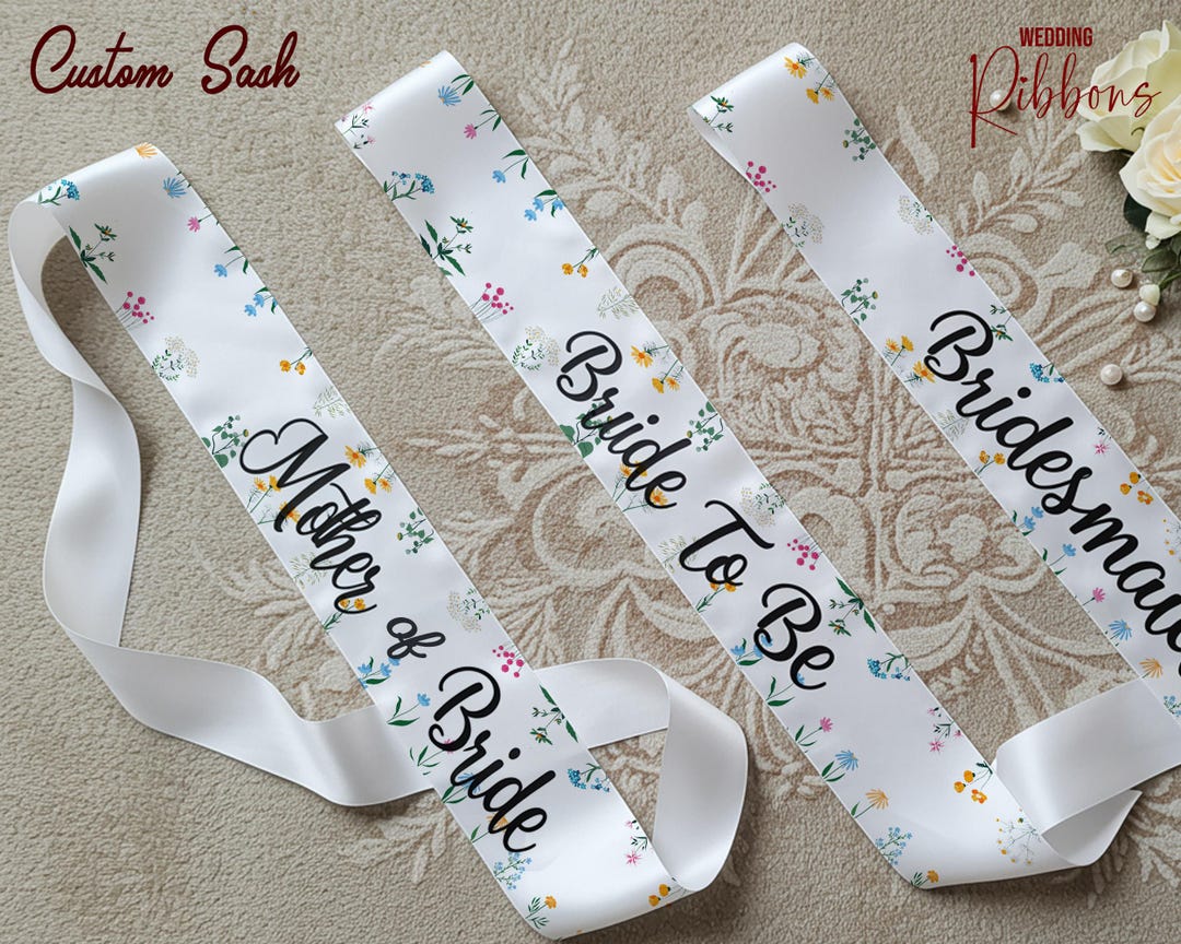 Personalized Wedding Sashes Bride to Be, Maid of Honor, Mother of the ...