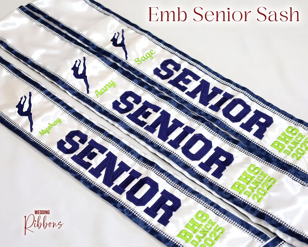 Senior 2025 Sash | Embroidered Sash | Custom Senior Sash | Personalize ...