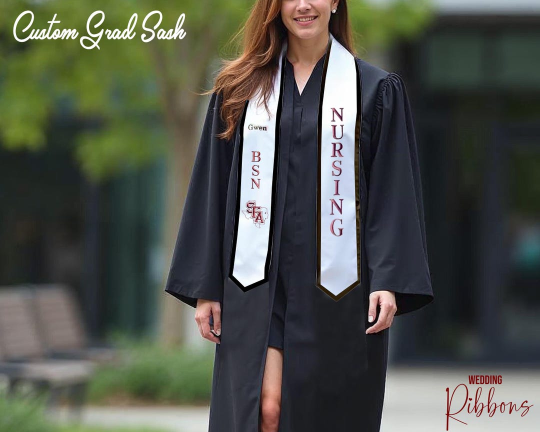 Custom Text Stole | Graduation Stole Custom | Custom Pageant Sash ...