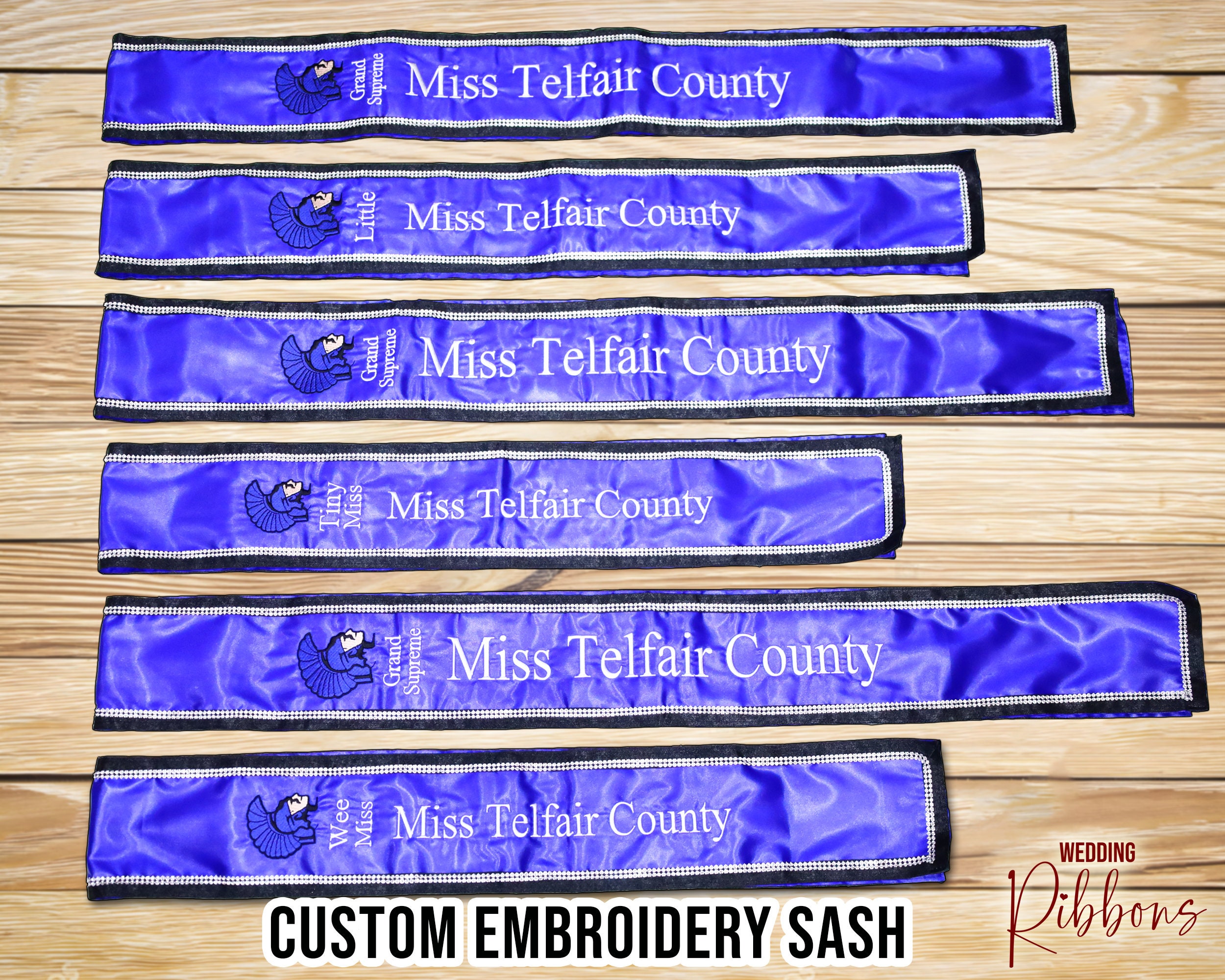 Personalized Embroidery Lace Sash, Custom Embroidered Lace Sash ...