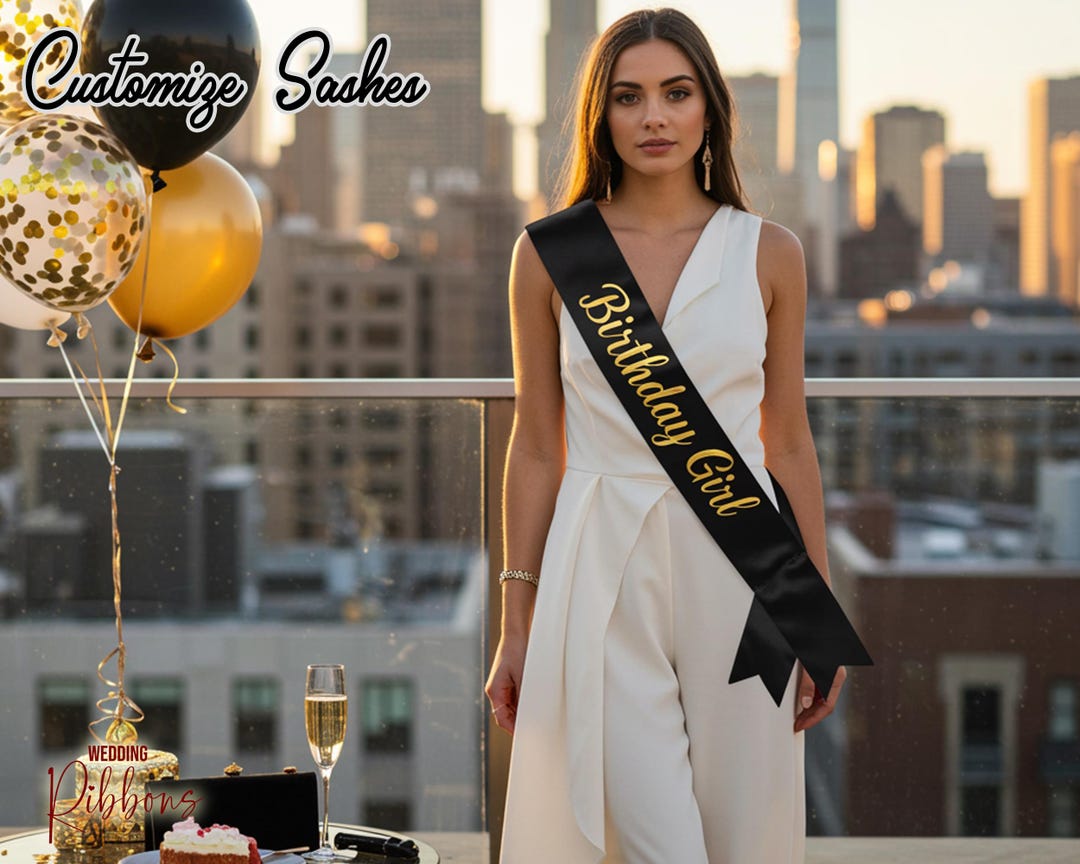 Custom Birthday Sash – Personalized Satin Party Sash – Birthday Girl ...