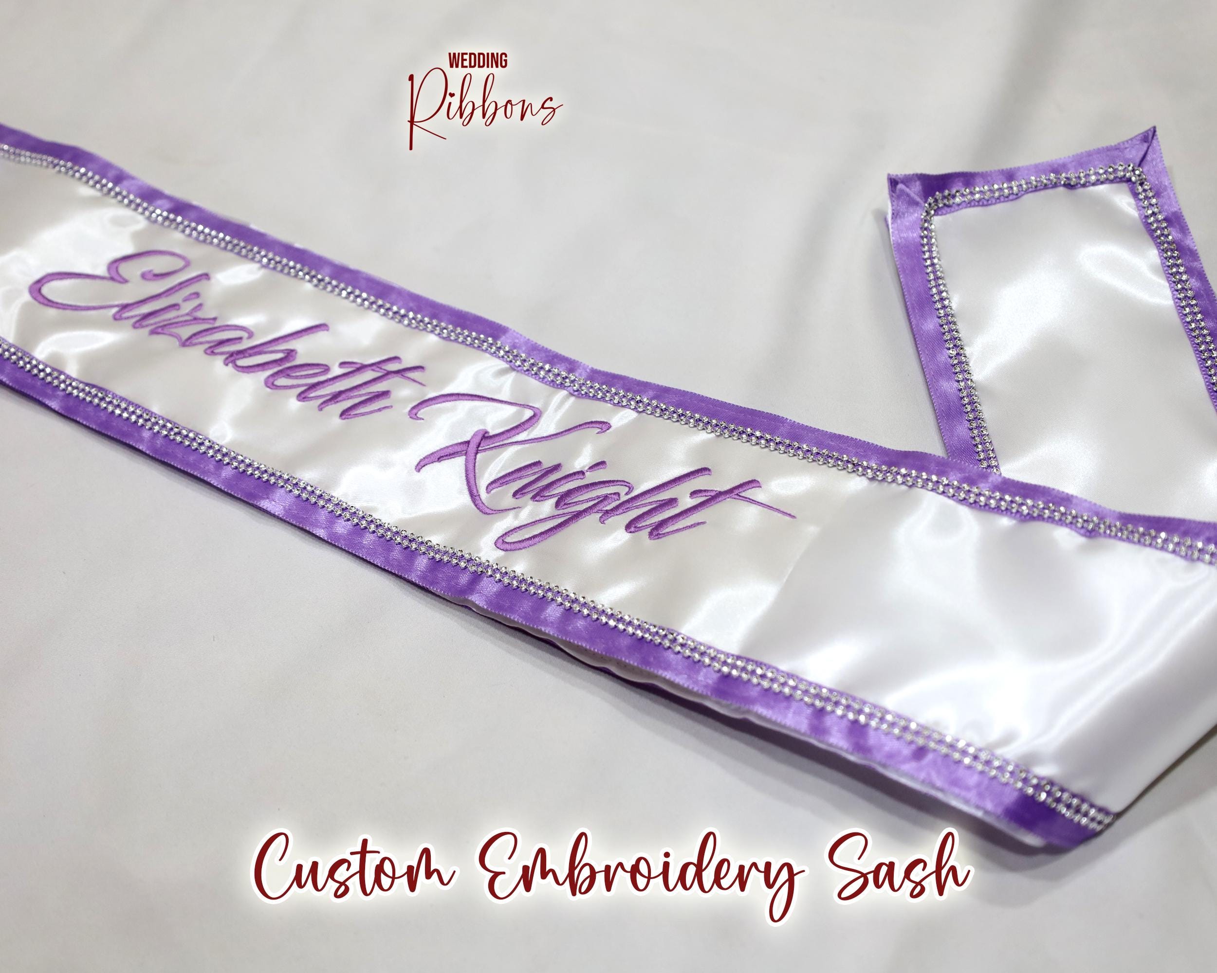 Customized Sash Bridesmaid Sash Custom Bridal Lace Sash Custom Border ...