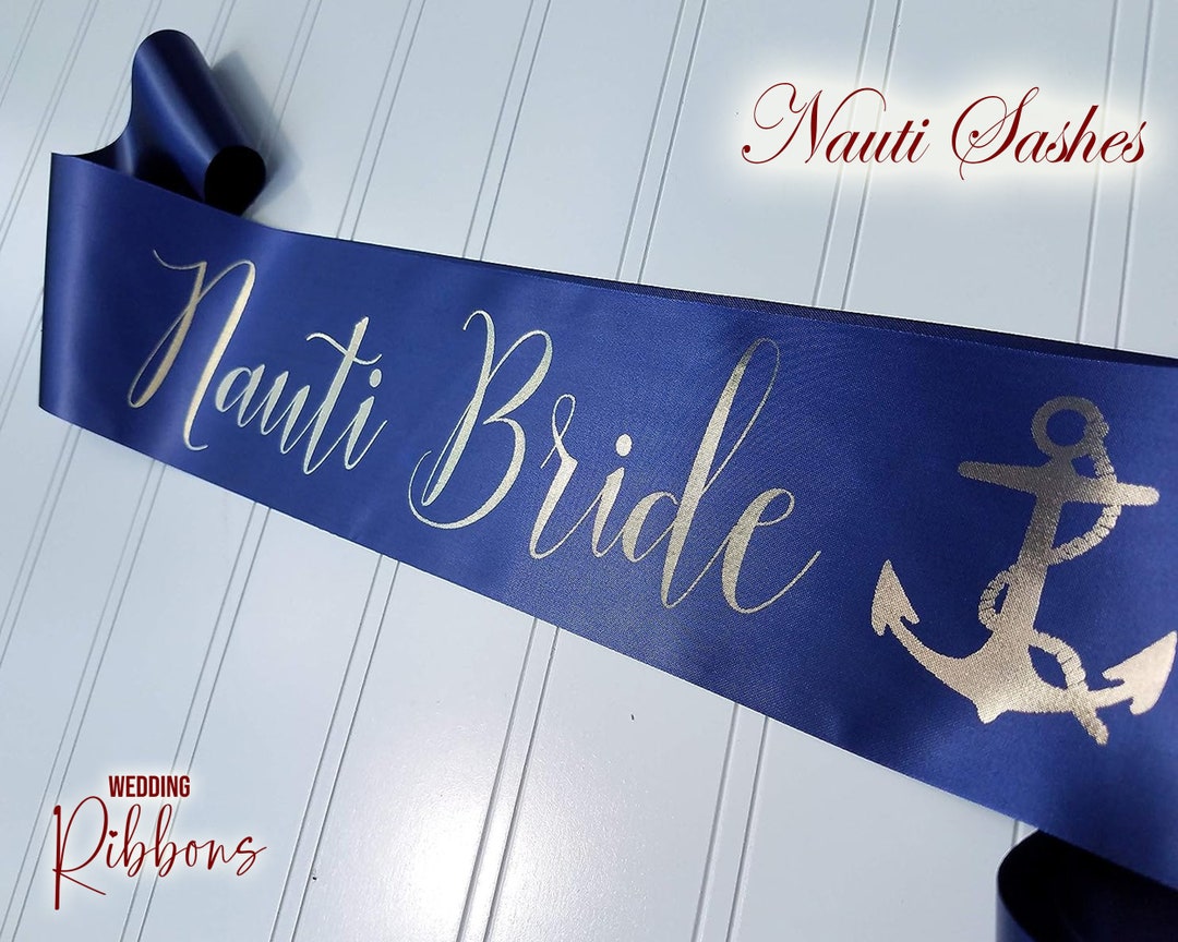 Nautica Bride Sash. Custom Nautical Wedding Sash. Personalized Nautical ...