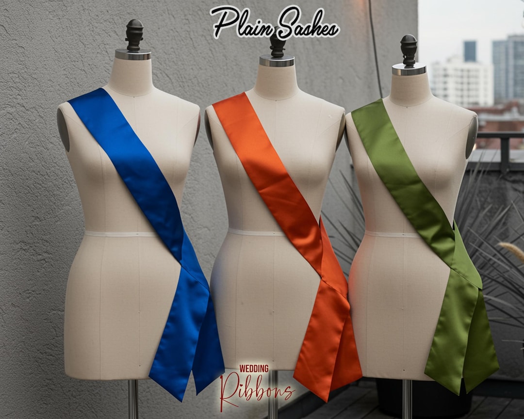 10, 25, 50 & 100 Packs of Plain Sash Blank Sash Plain Blank Sashes ...