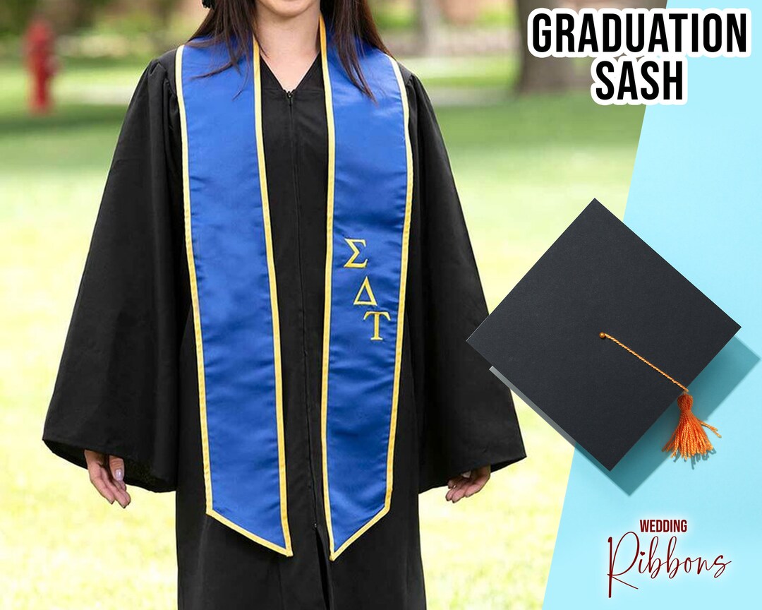 Angled Ended Three Color Graduation Sash Graduation Gifts satin Grad ...