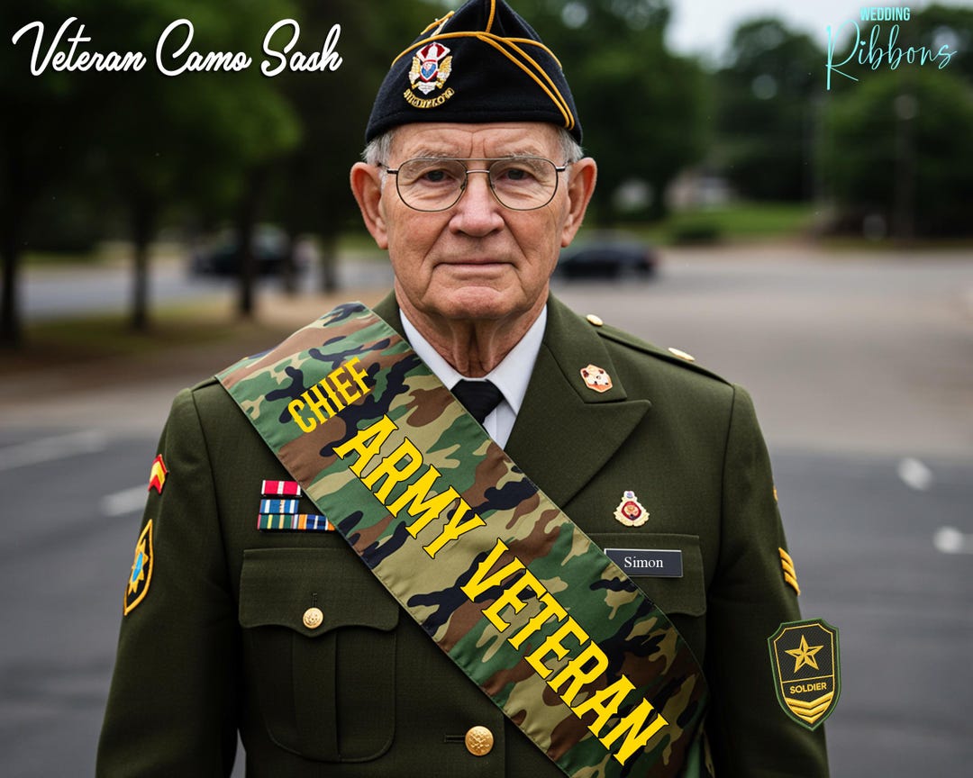 Custom Camouflage Satin Sash – Army Theme Party Sash | Personalized ...
