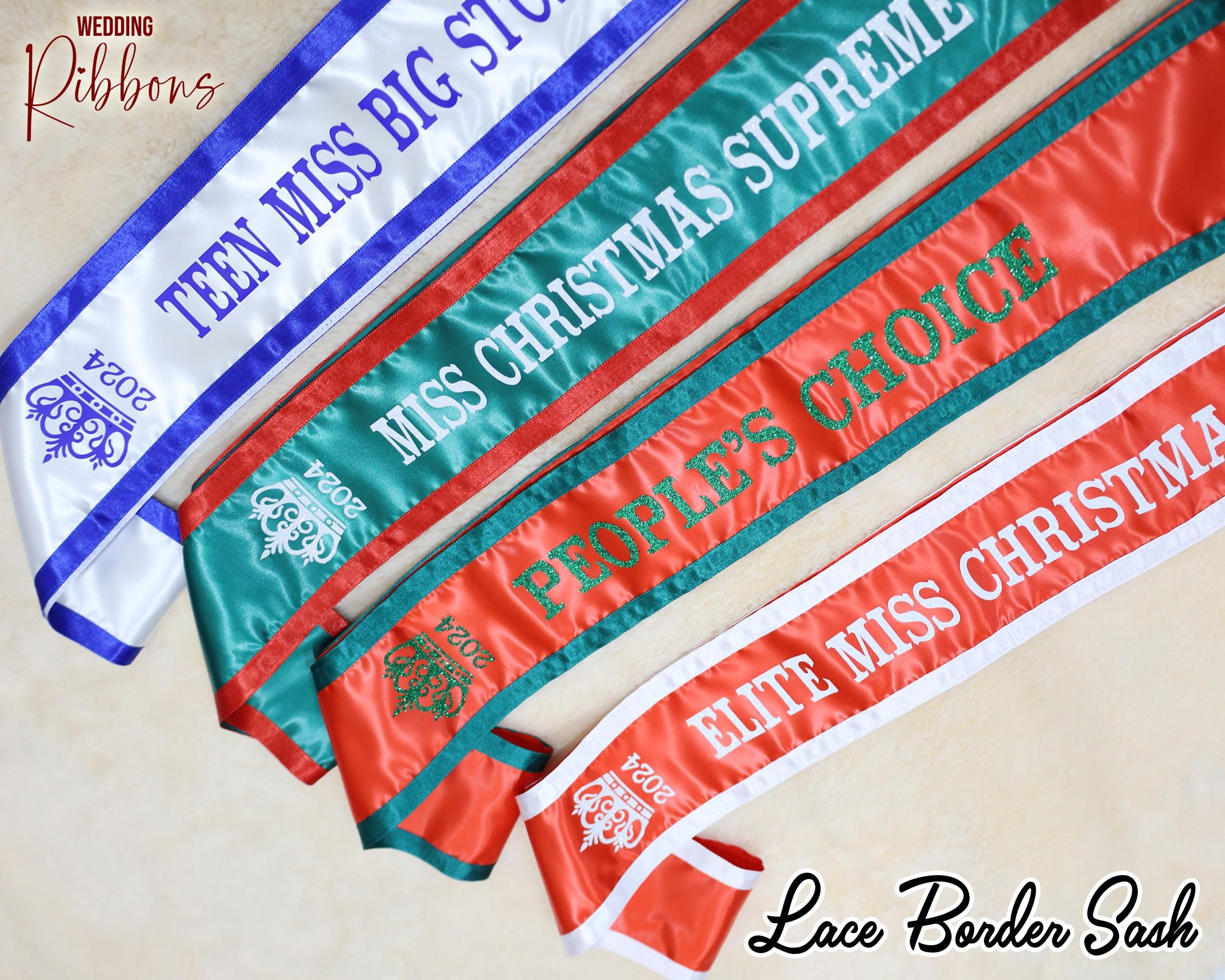 Personalized Border Sash Lace Sash Custom Border Lace Sash Customized ...