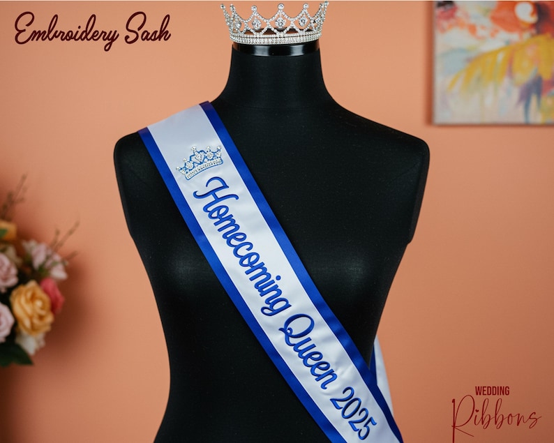 Custom Embroidered Sash Custom Text Sash Personalized Homecoming ...
