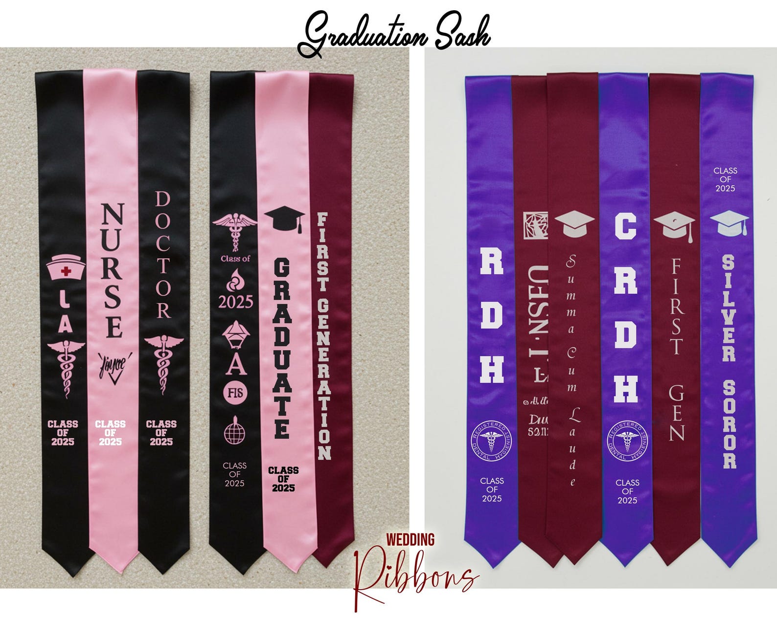 Custom Graduation Sash Personalized Graduation Stoles Customized ...