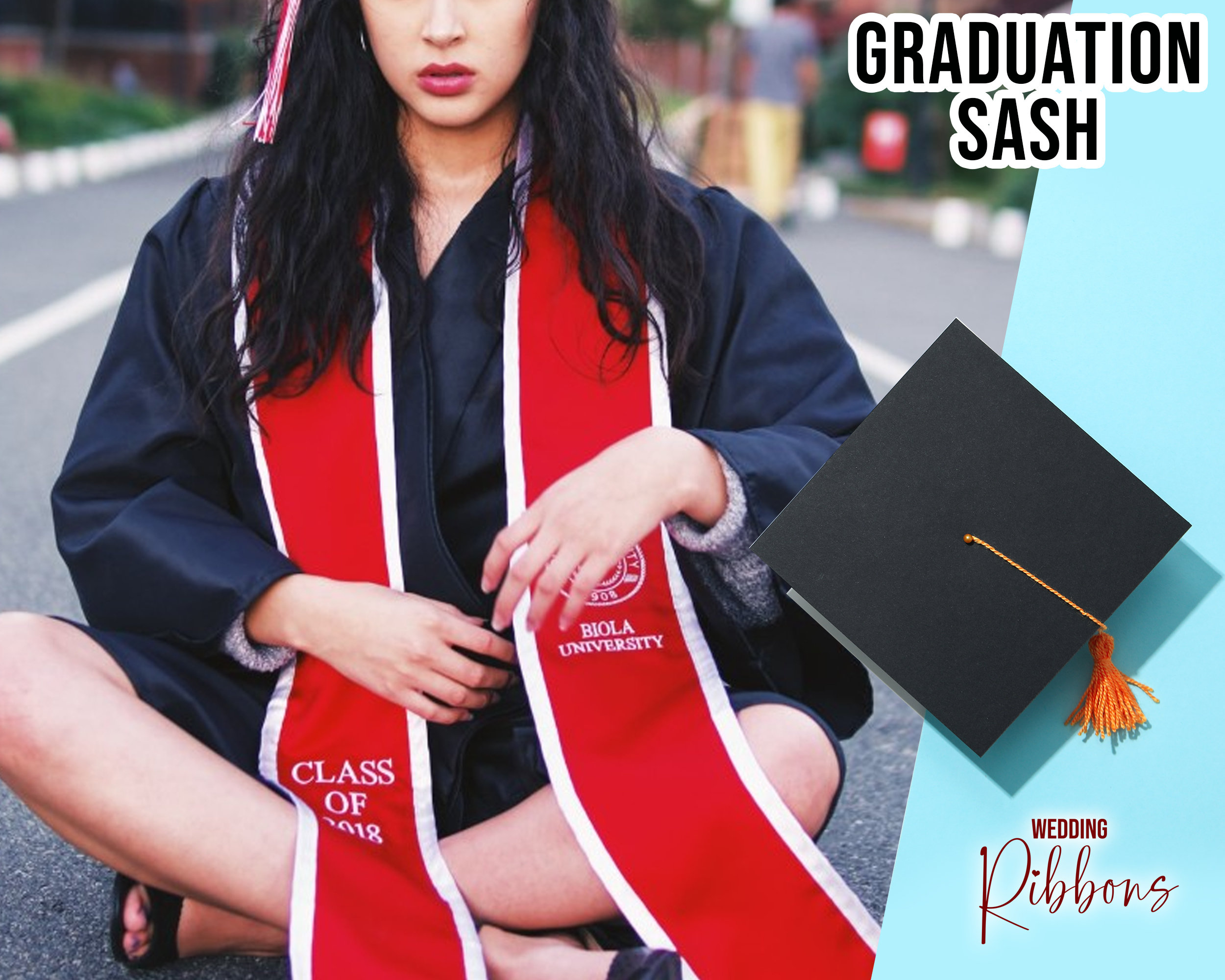 Customized Graduation Sash Angle Ended Style Custom Graduation Sash Personalized Sash Custom ...