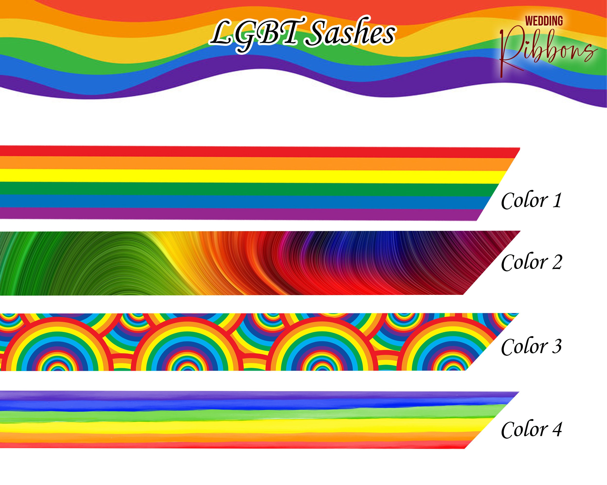 Customized LGBT Sash Rainbow Sashes Pride Sash Gay Sash LGBT Sash ...