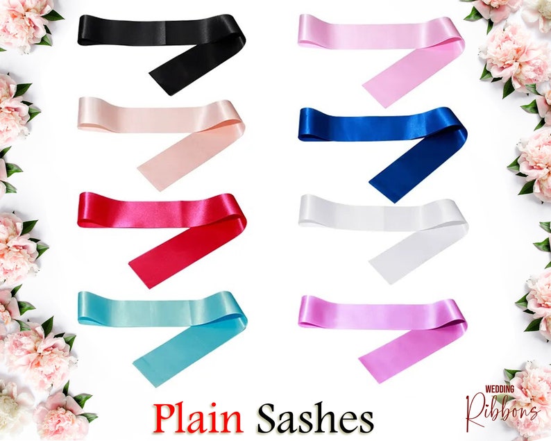 Blank Satin Sash Plain Sash Ready to Customize Sash Blank Sash Pack of ...