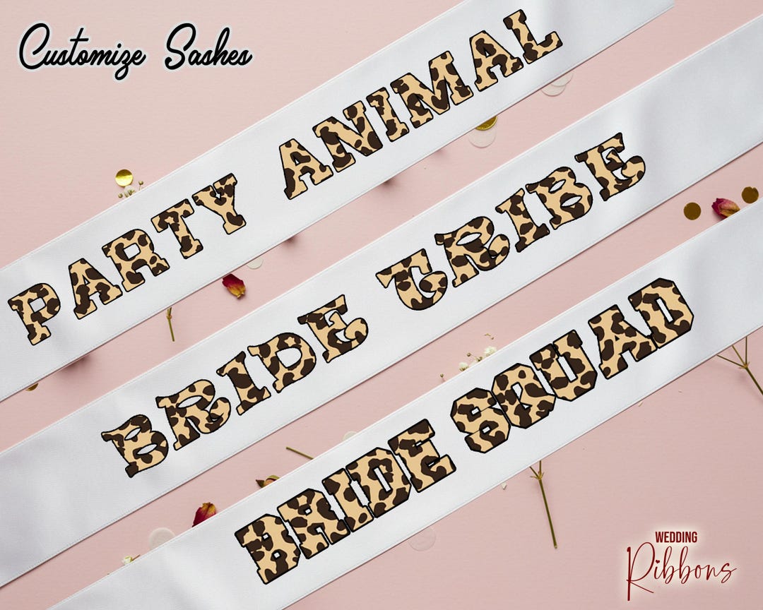 Personalized Animal Print Sash Bridal Sash Leopard Sash Leopard ...