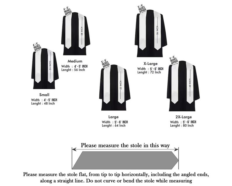 Custom Graduation Stole | Angle Cut Graduation Embroidery Stole ...